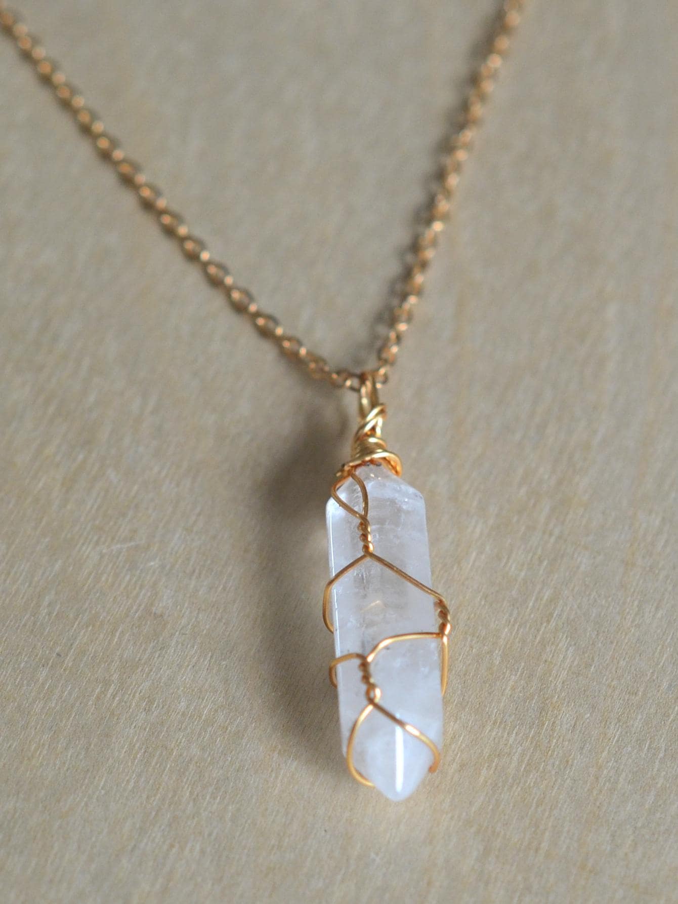 Natural Crystal Pendant Necklace | SHEIN USA
