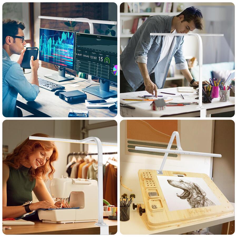 LED Desk Lamp, 24W Architect Clamp Desk Lamps for Home Office ...