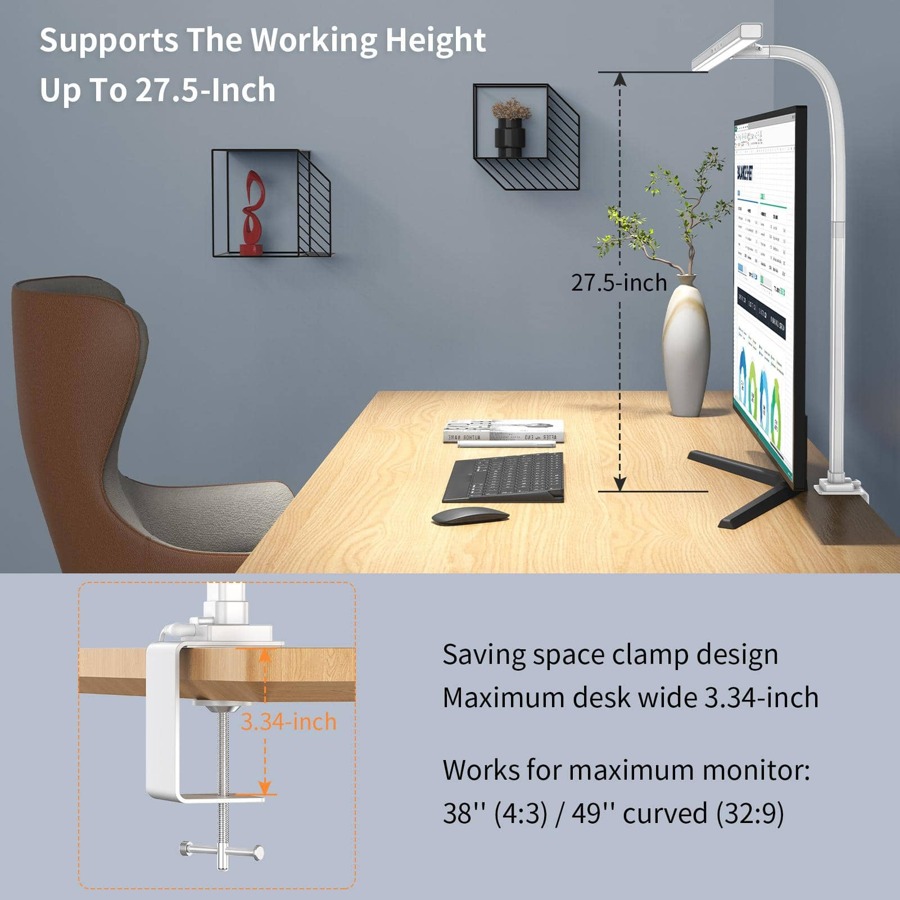 LED Desk Lamp, 24W Architect Clamp Desk Lamps for Home Office ...
