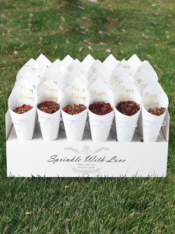 38pcs/set Paper Confetti Cone Holder, Modern Letter Graphic Confetti ...