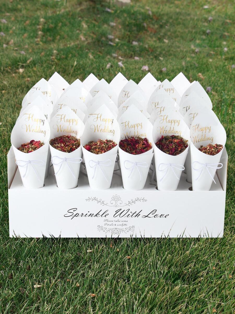 38pcs/Set 30 Holds Paper Confetti Cone Holder, Modern Letter Graphic ...
