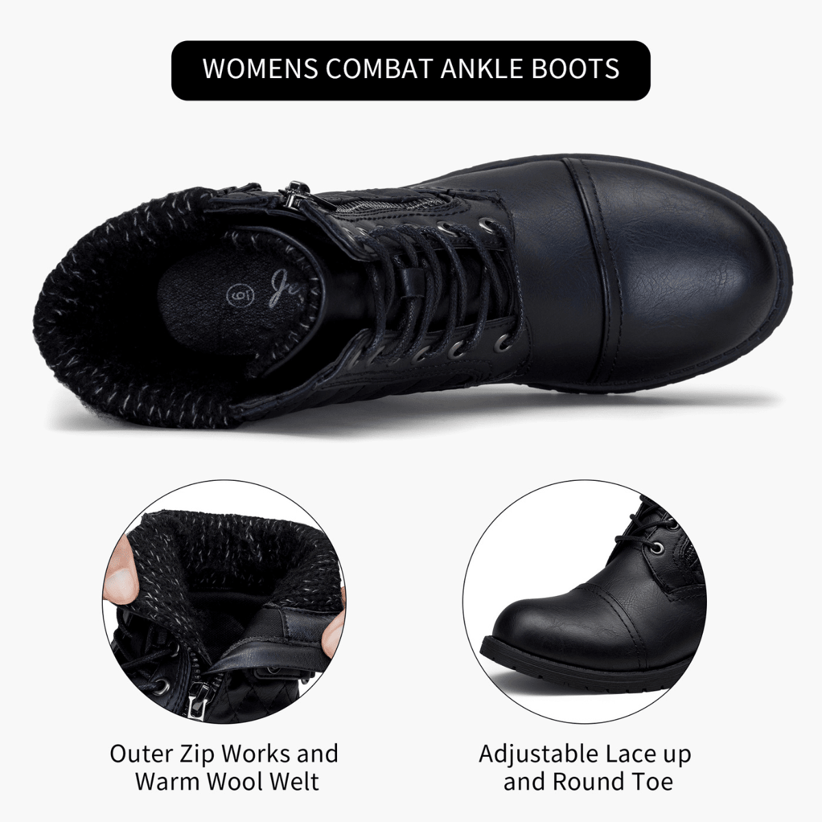 Women's 927 Ankle Boots, Lace-up Fashin Combat Booties | SHEIN USA