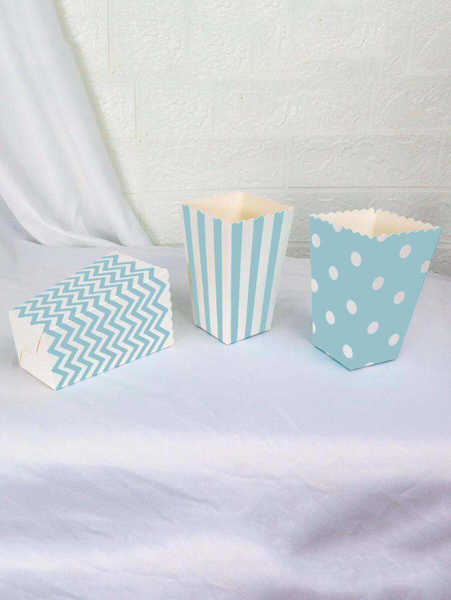 6pcs Mixed Pattern Popcorn Box School Supplies Food Bag Food Box ...