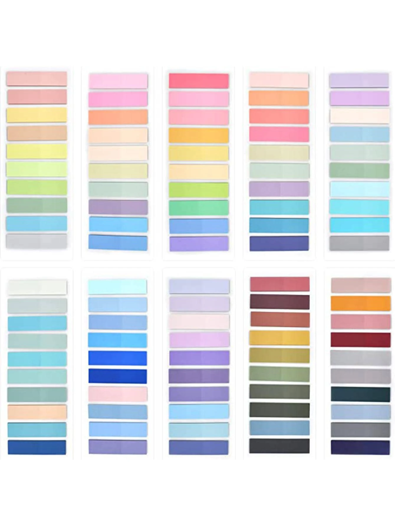 10pcs Plain Color Index Sticky Note, Simple Plain Color Sticky Note For ...