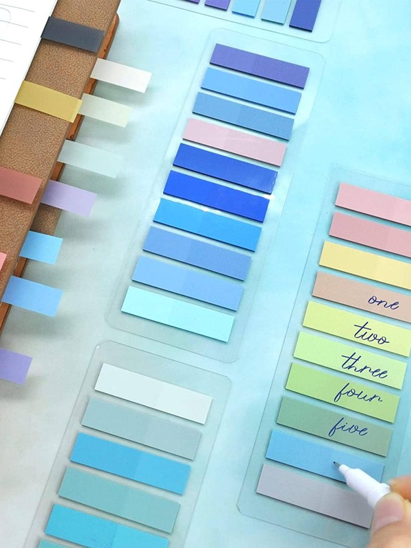 10pcs Plain Color Index Sticky Note, Simple Plain Color Sticky Note For ...