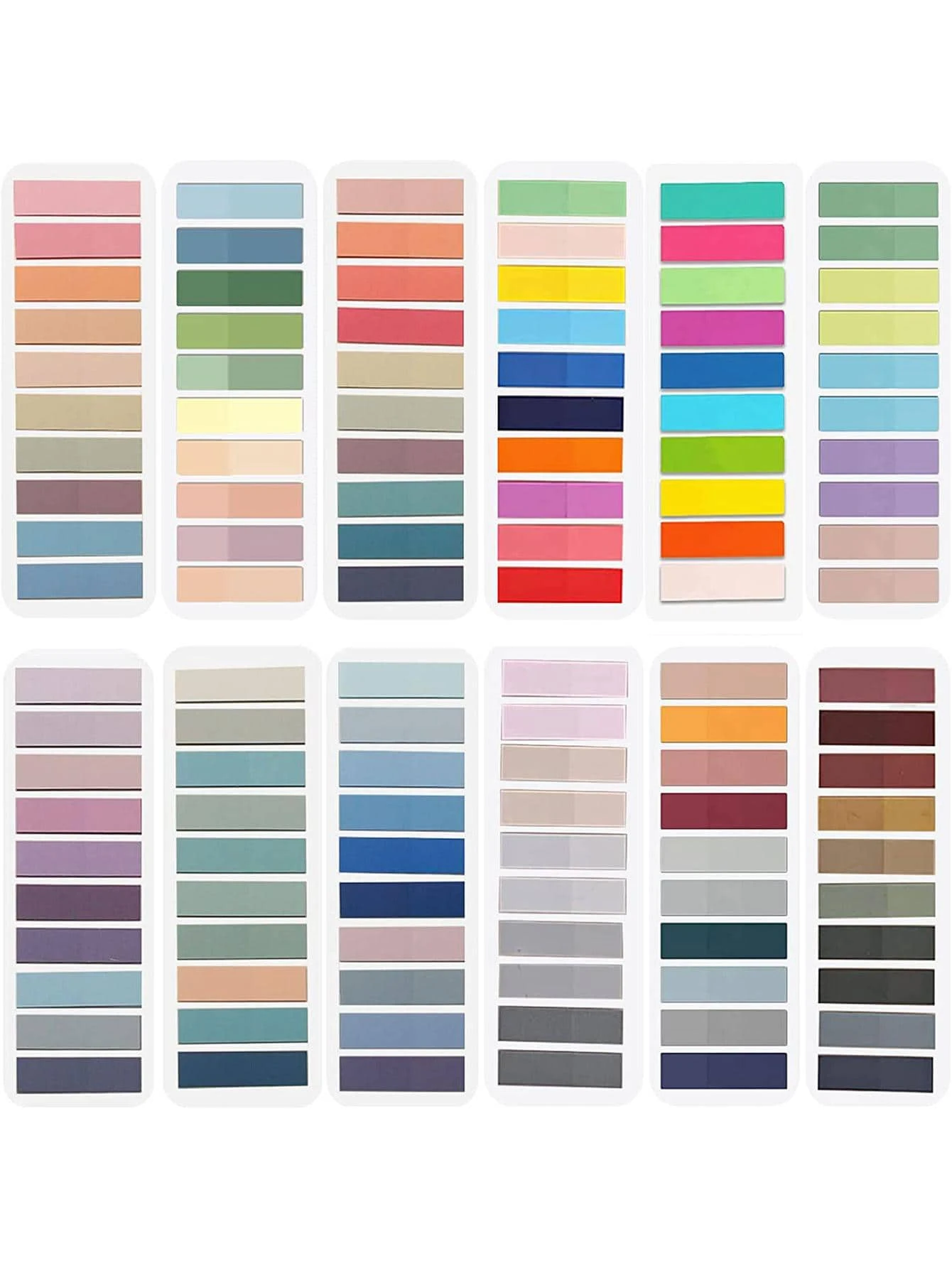 12pcs Plain Color Index Sticky Note, Simple Plain Color Sticky Note For ...