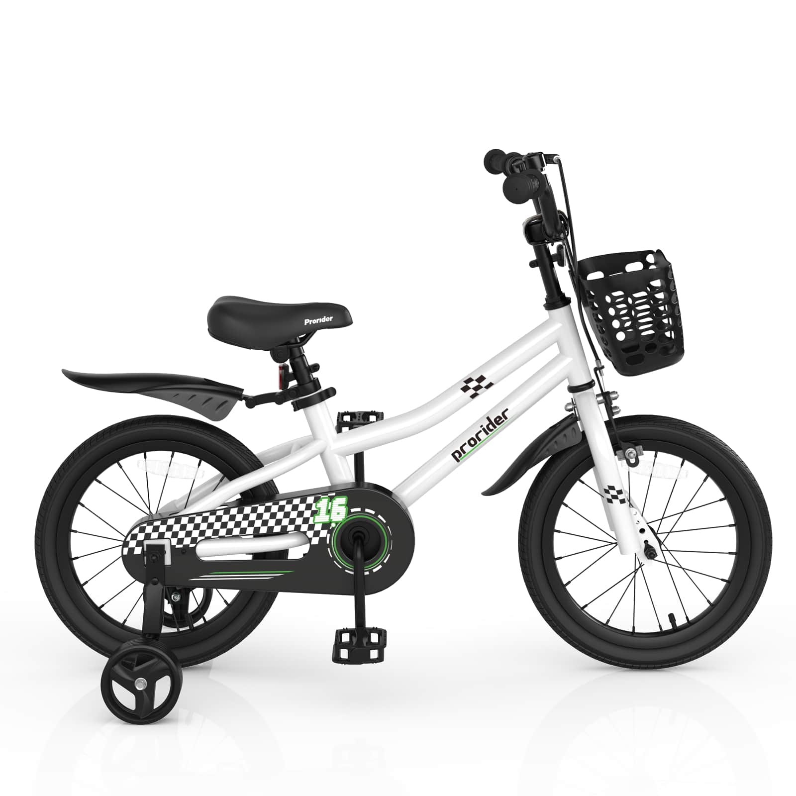 Costway 16'' Kid's Bike with Removable Training Wheels & Basket for 4-7 ...