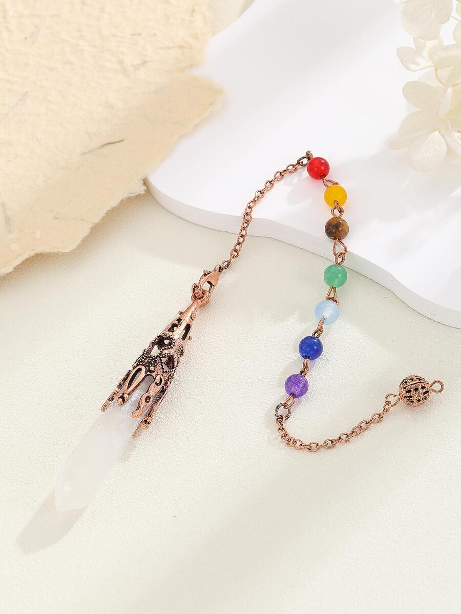 Pendulum Crystal Necklace Natural White Moonlight Crystal Pendulums For ...