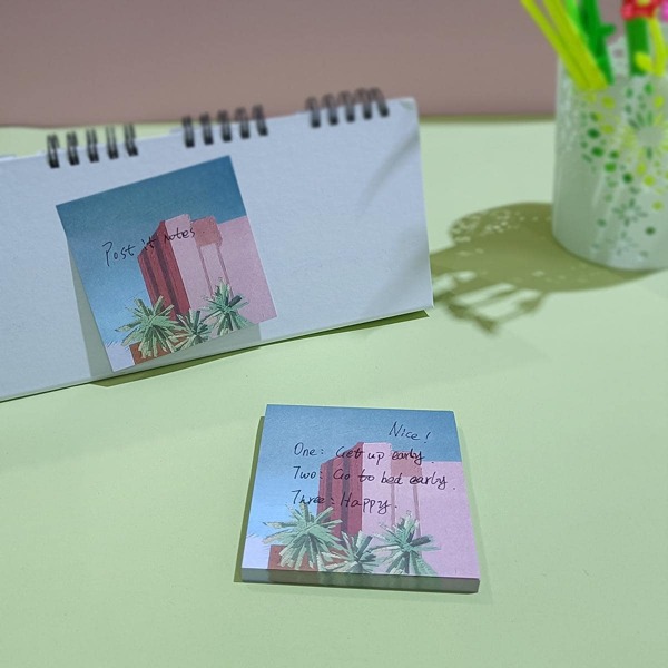 1pc Landscape Pattern Sticky Note, Modern Portable Sticky Note For ...