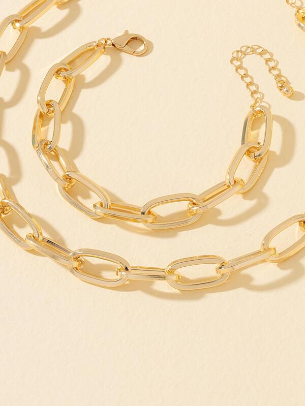 2pcs/set Minimalist Chain Jewelry Set | SHEIN USA