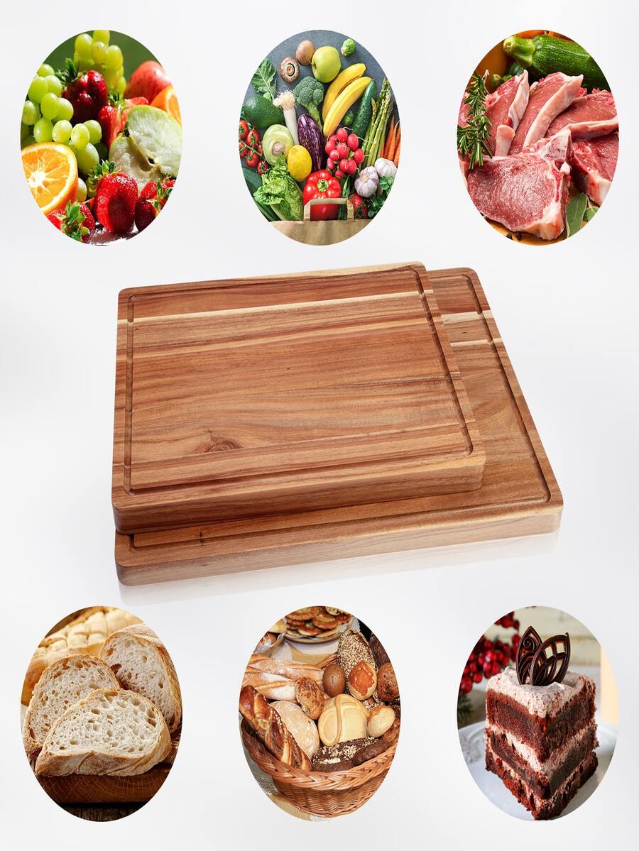 Premium Reversible Wood Cutting Board Extra Large 24 x 18 Inch Butcher ...
