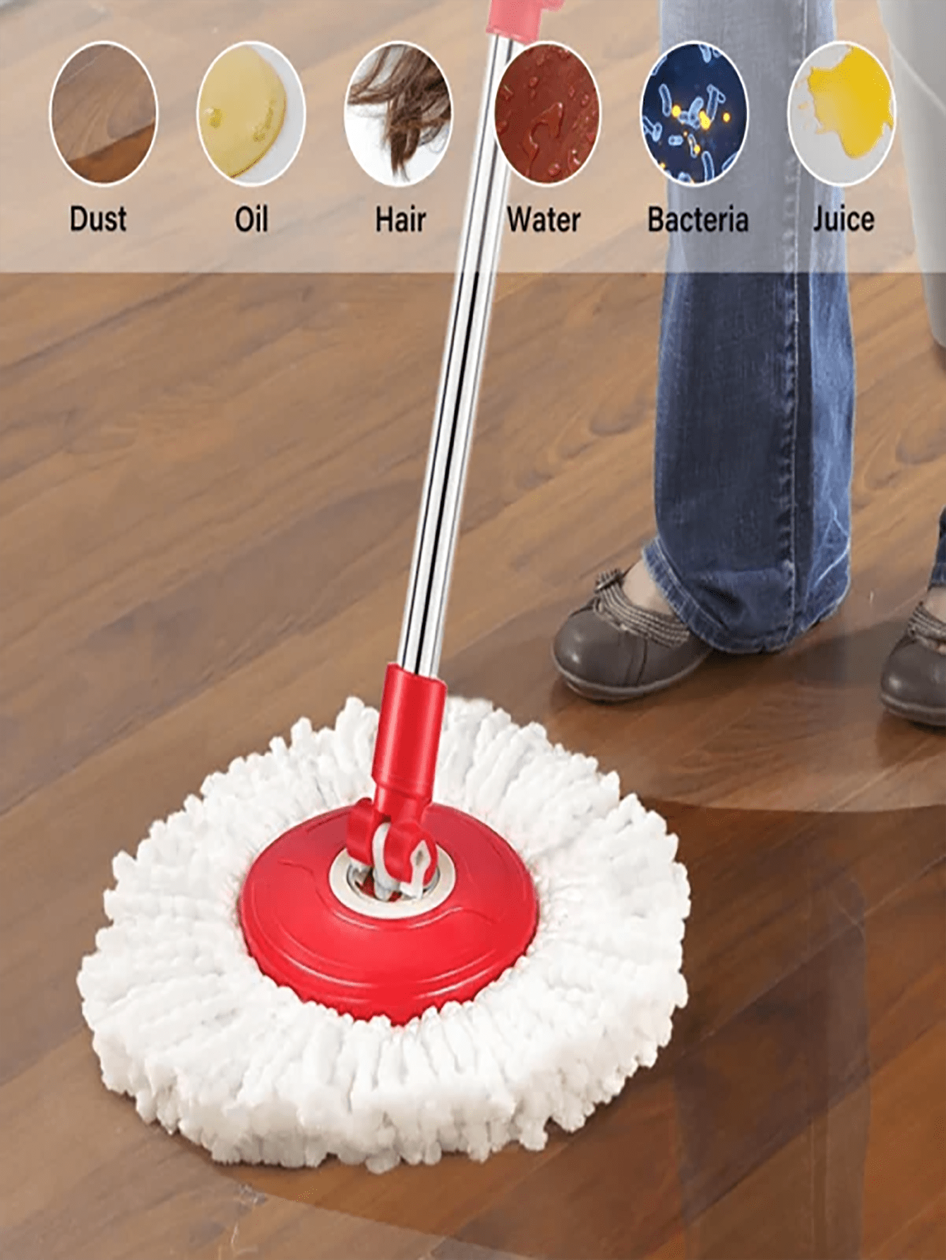 Mop and Bucket with Wringer Set 360°c Microfiber Spin Mop with Bucket ...