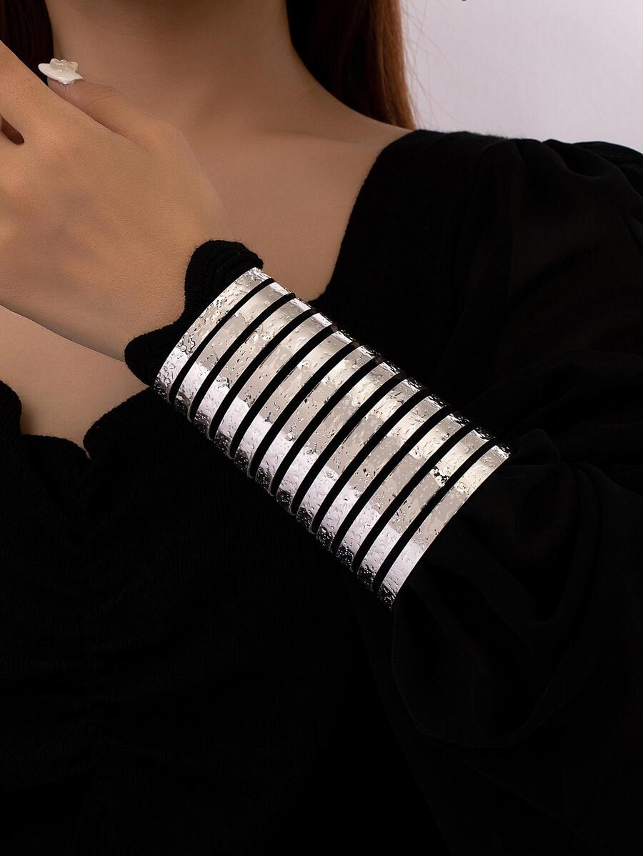 Layered Design Cuff Bangle | SHEIN USA