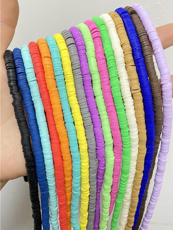 10 Strands Of Random Color Rainbow Polymer Clay Beads For Women DIY ...