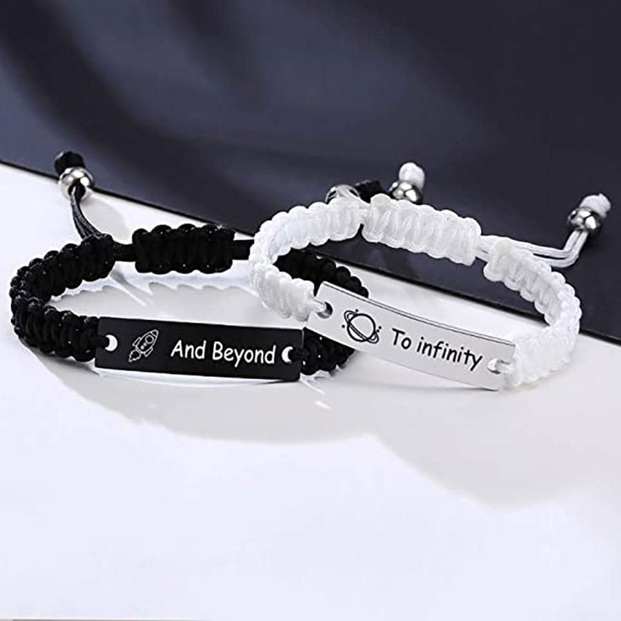 2pcs/set Stainless Steel Woven Couple Bracelet For Weddings, Gifts For ...