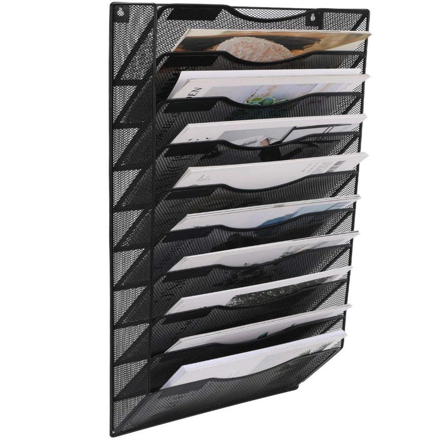 10 Tier Wall File Organizer, Magazine Holder, Hanging Mail Folders ...