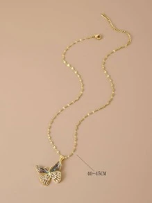 Rhinestone Butterfly Charm Necklace | SHEIN USA