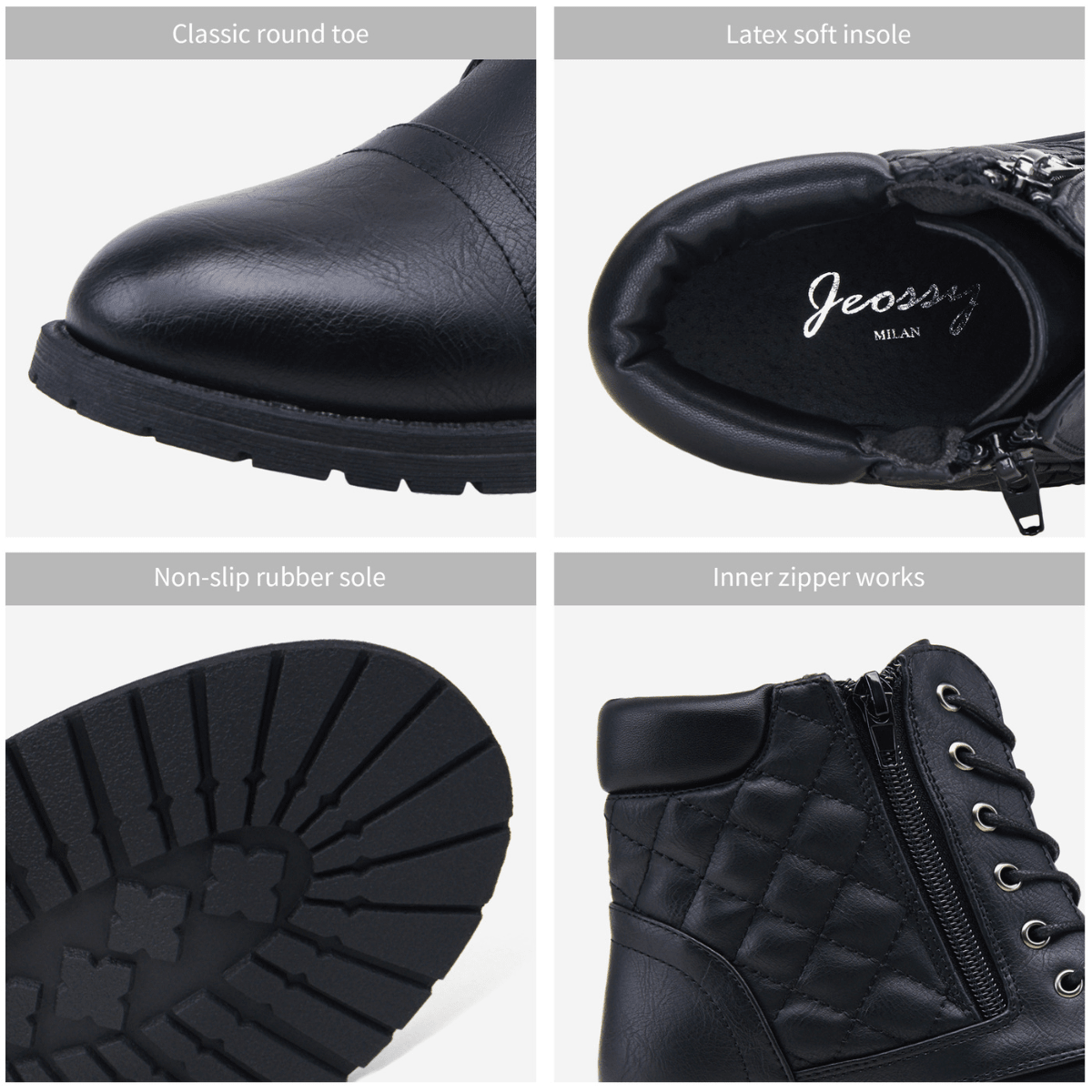 Women'S Combat Ankle Booties, Comfortable Anke Boots, With Strap Eight ...