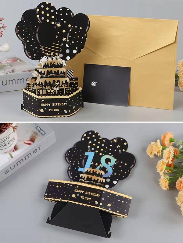 1pc Birthday Cake Design Greeting Card | SHEIN USA