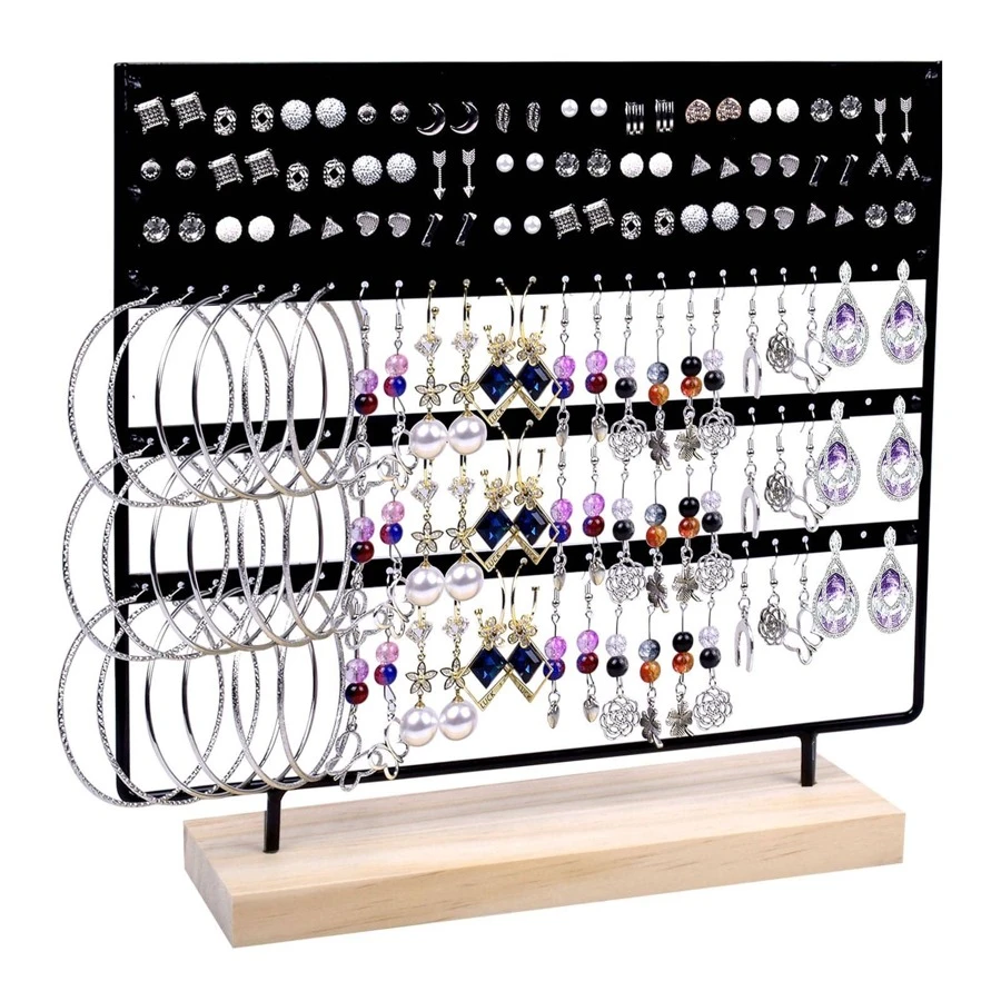 Jewellery Stand, Black Jewellery Storage Earring Storage, 144 Holes ...