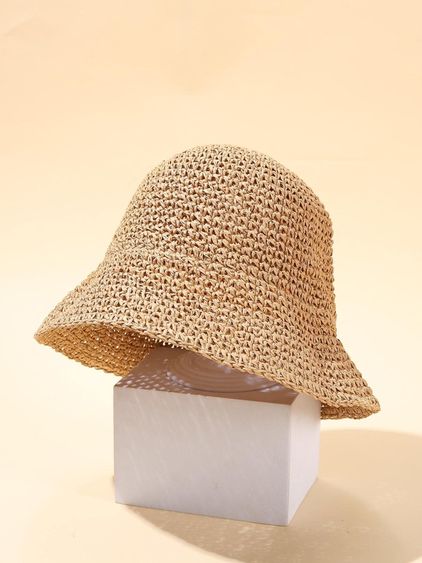 1pc Women Straw Foldable Versatile Bucket Hat For Summer | SHEIN USA