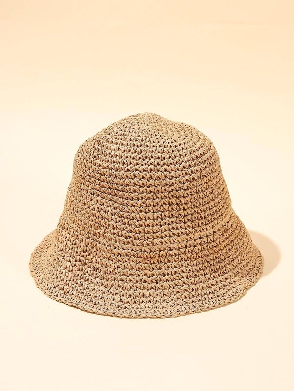 1pc Women Straw Foldable Versatile Bucket Hat For Summer | SHEIN USA