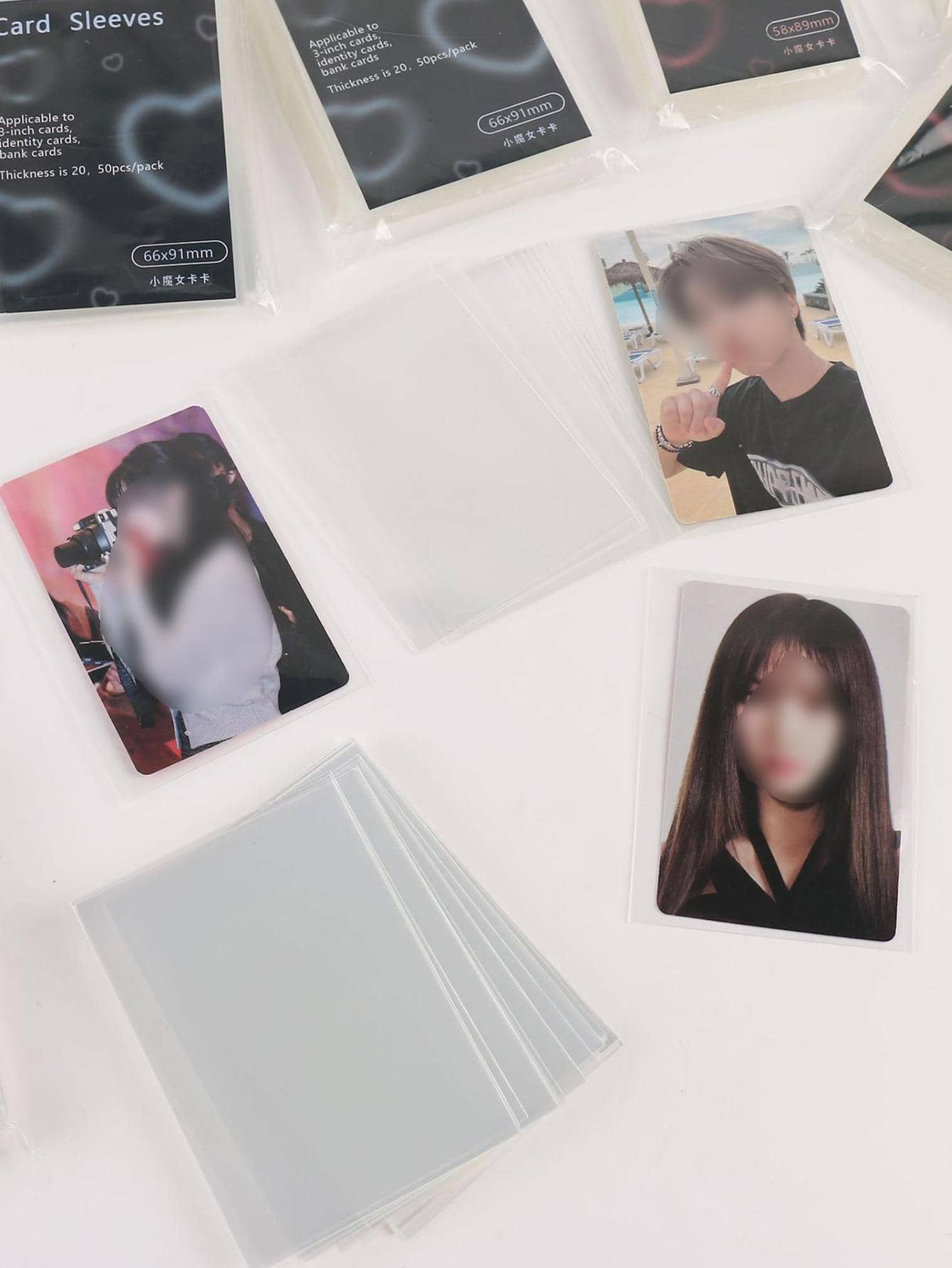 50pcs Clear Card Cover, Simple Portable Plastic Card Sleeves For ...