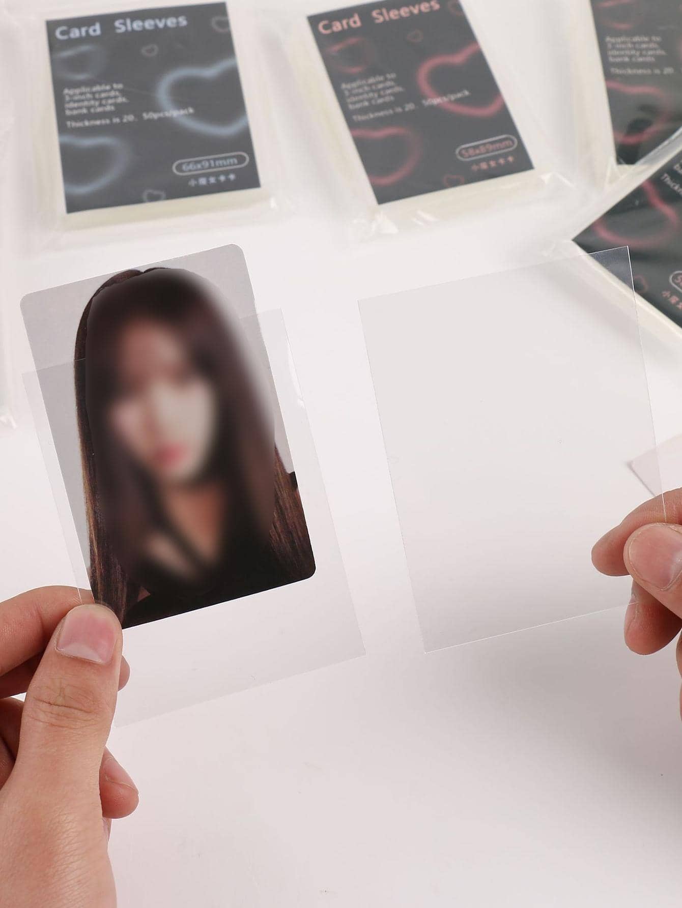 50pcs Clear Card Cover, Simple Portable Plastic Card Sleeves For ...