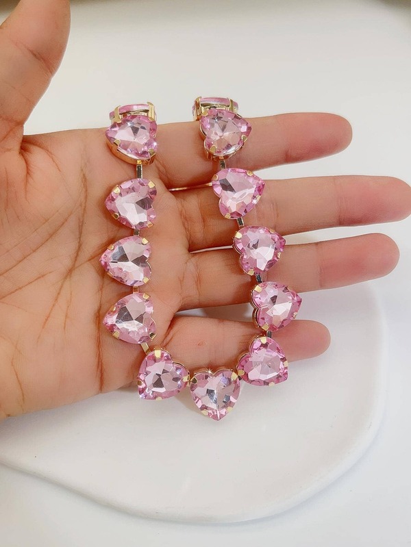 Rhinestone Heart Decor Necklace | SHEIN USA