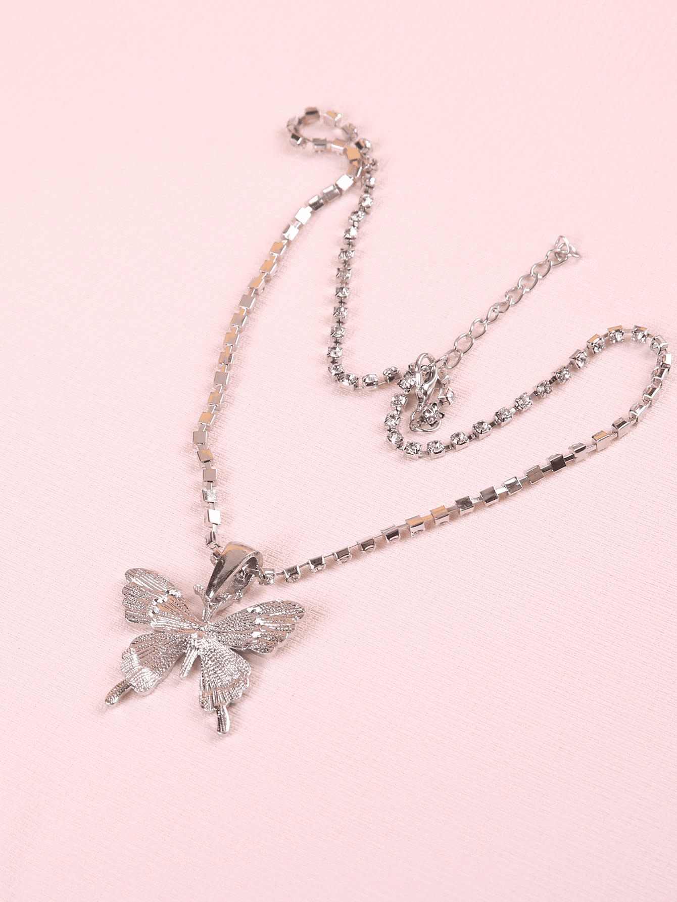 Rhinestone Butterfly Charm Necklace | SHEIN EUR