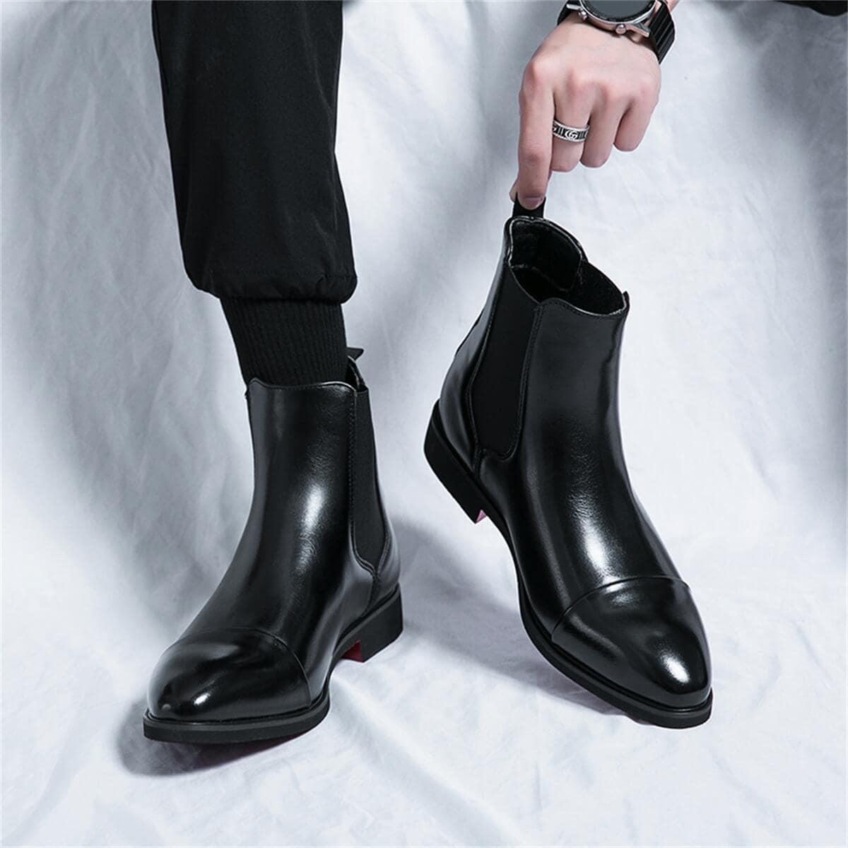 Stivali Chelsea Scarpe Da Uomo In Pelle Moda Uomo Outdoor