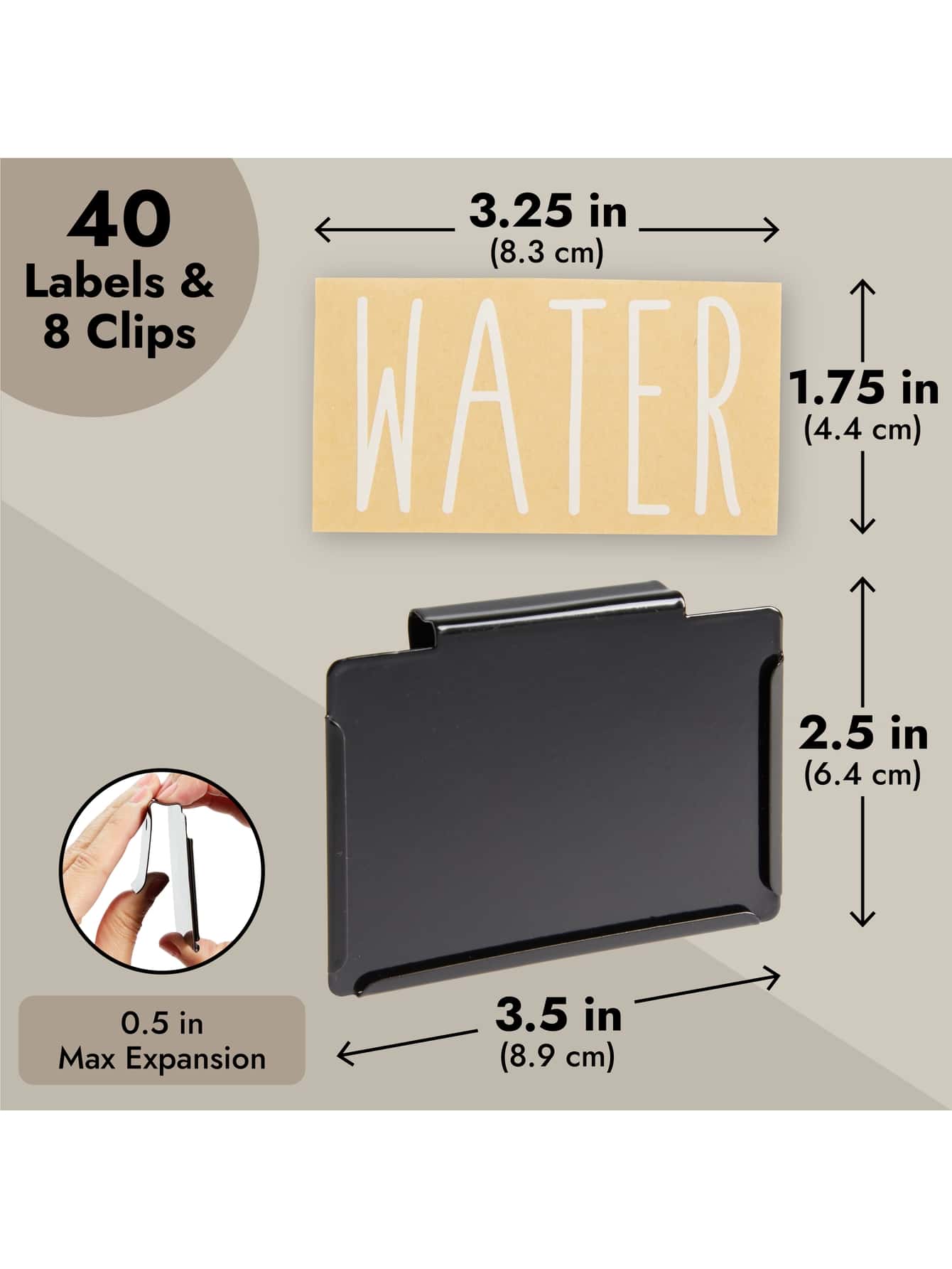 Talented Kitchen 8 Pack Metal Basket Labels Clip On Holders with 40 ...