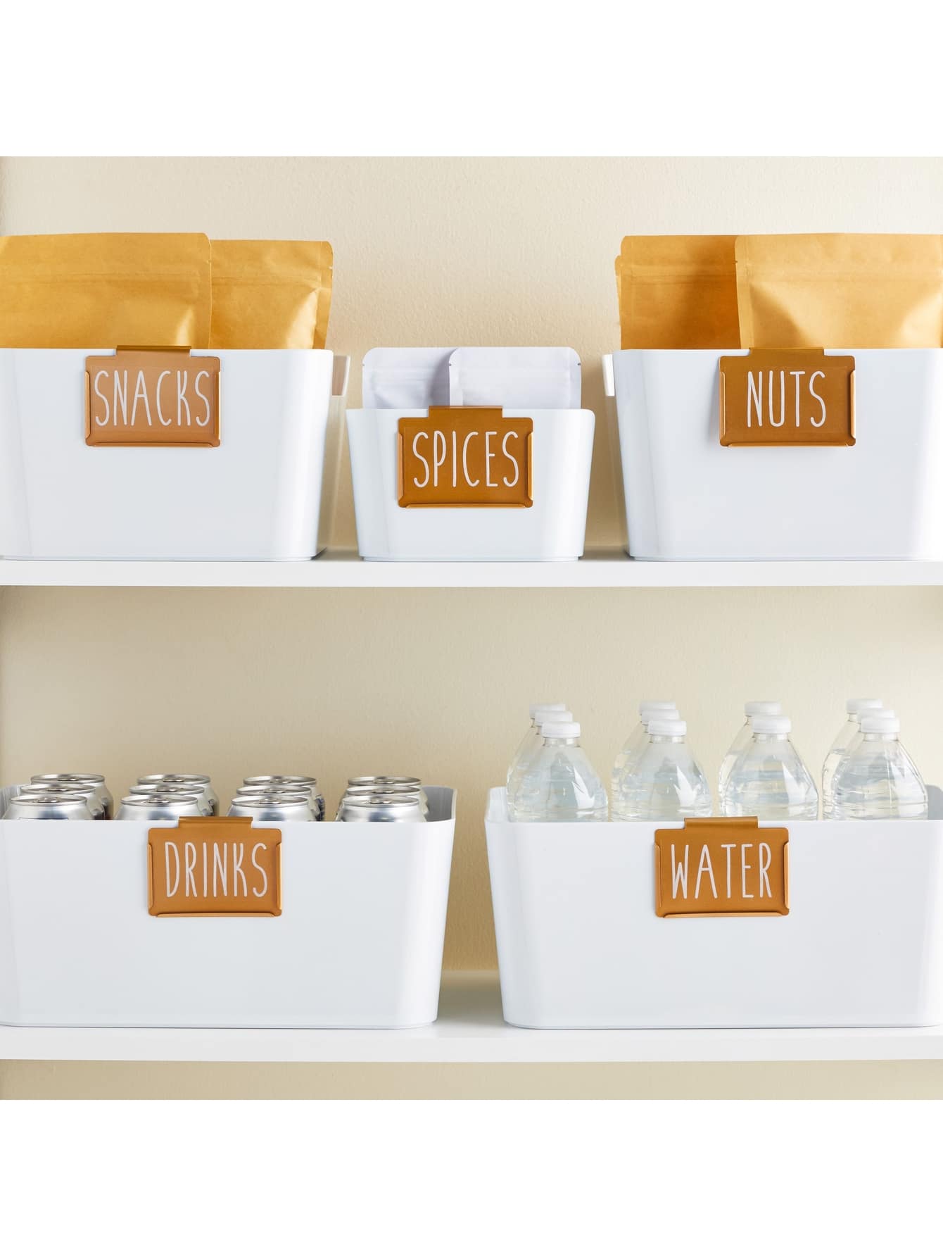 Talented Kitchen 8 Pack Metal Basket Labels Clip On Holders with 40 ...