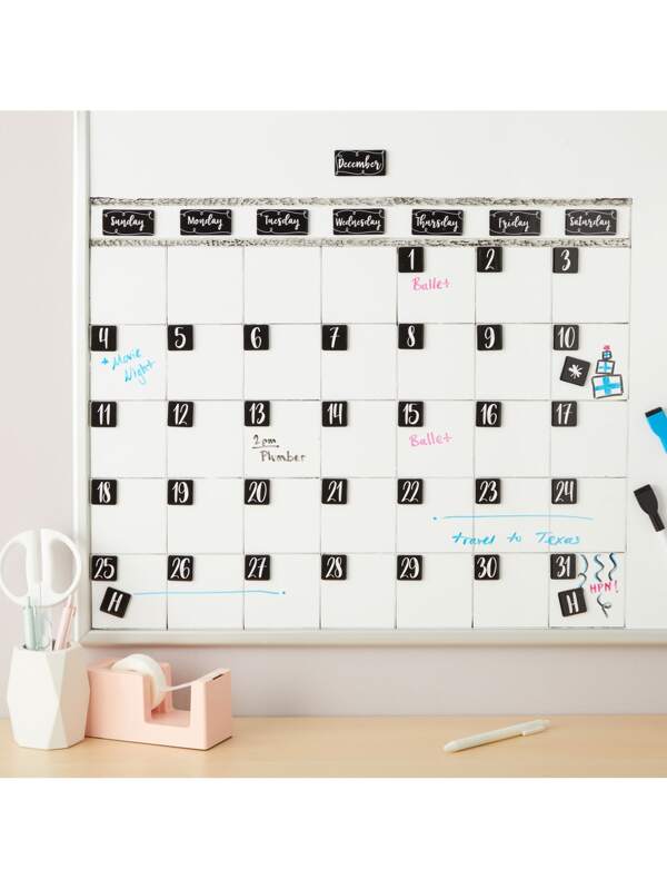 50 Piece Magnetic Calendar For Classroom, Whiteboard - Number Magnets ...