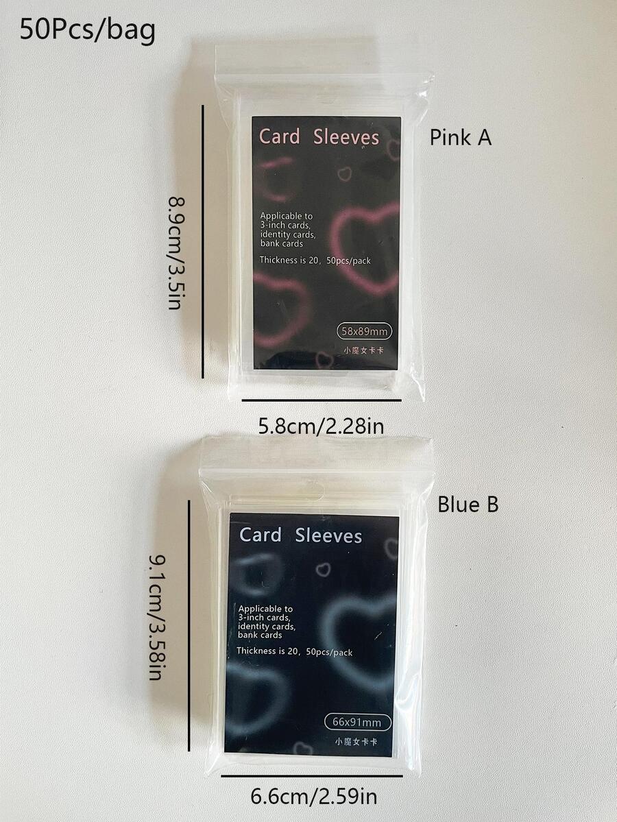 50pcs Clear Card Cover, Simple Portable Plastic Card Sleeves For ...