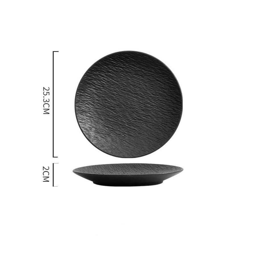 Matte Stone Pattern Ceramic Western Plate, Simple Steak Plate, Creative ...