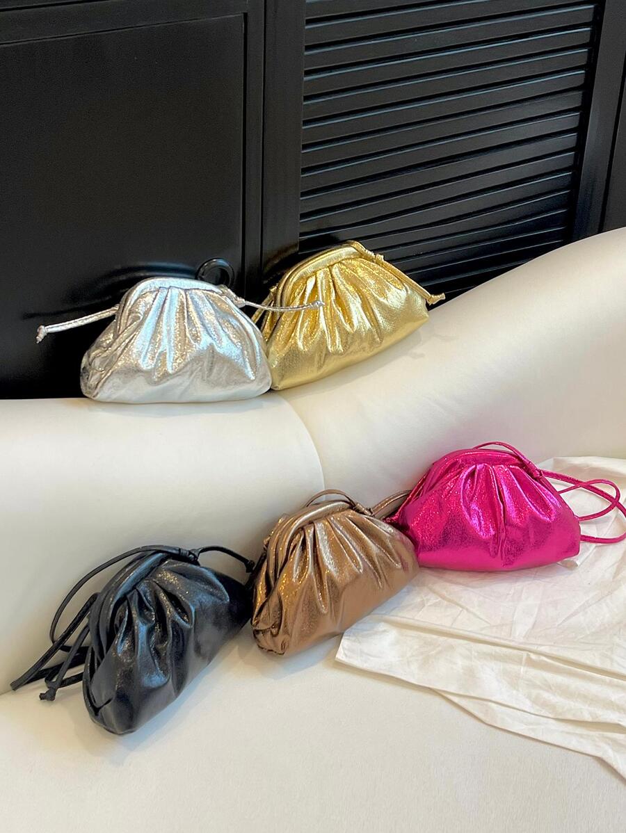 Mini Metallic Ruched Bag Funky PU | SHEIN USA