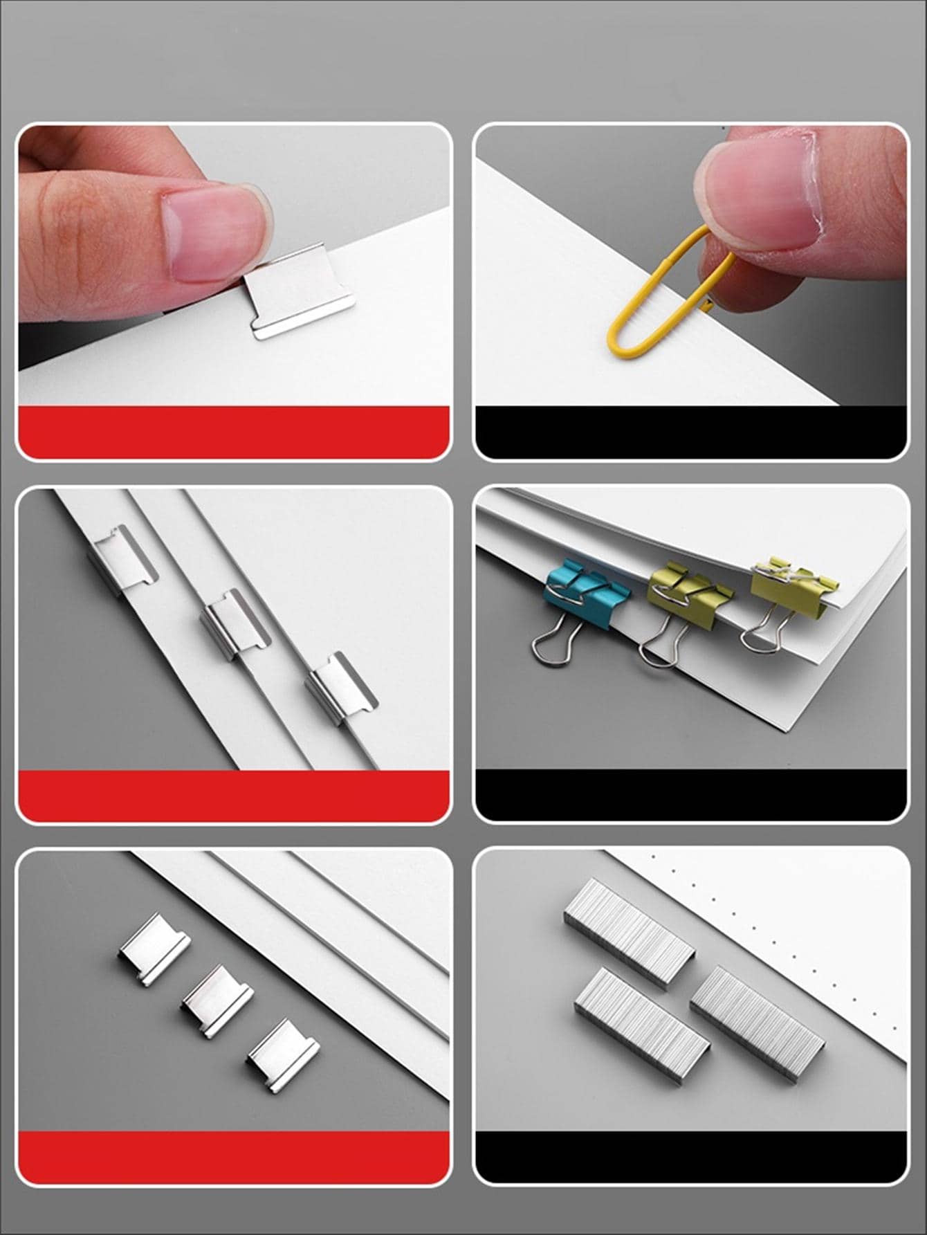 1pc Transparent Clamp Stapler With 1box Push Clip Replacement Staple ...