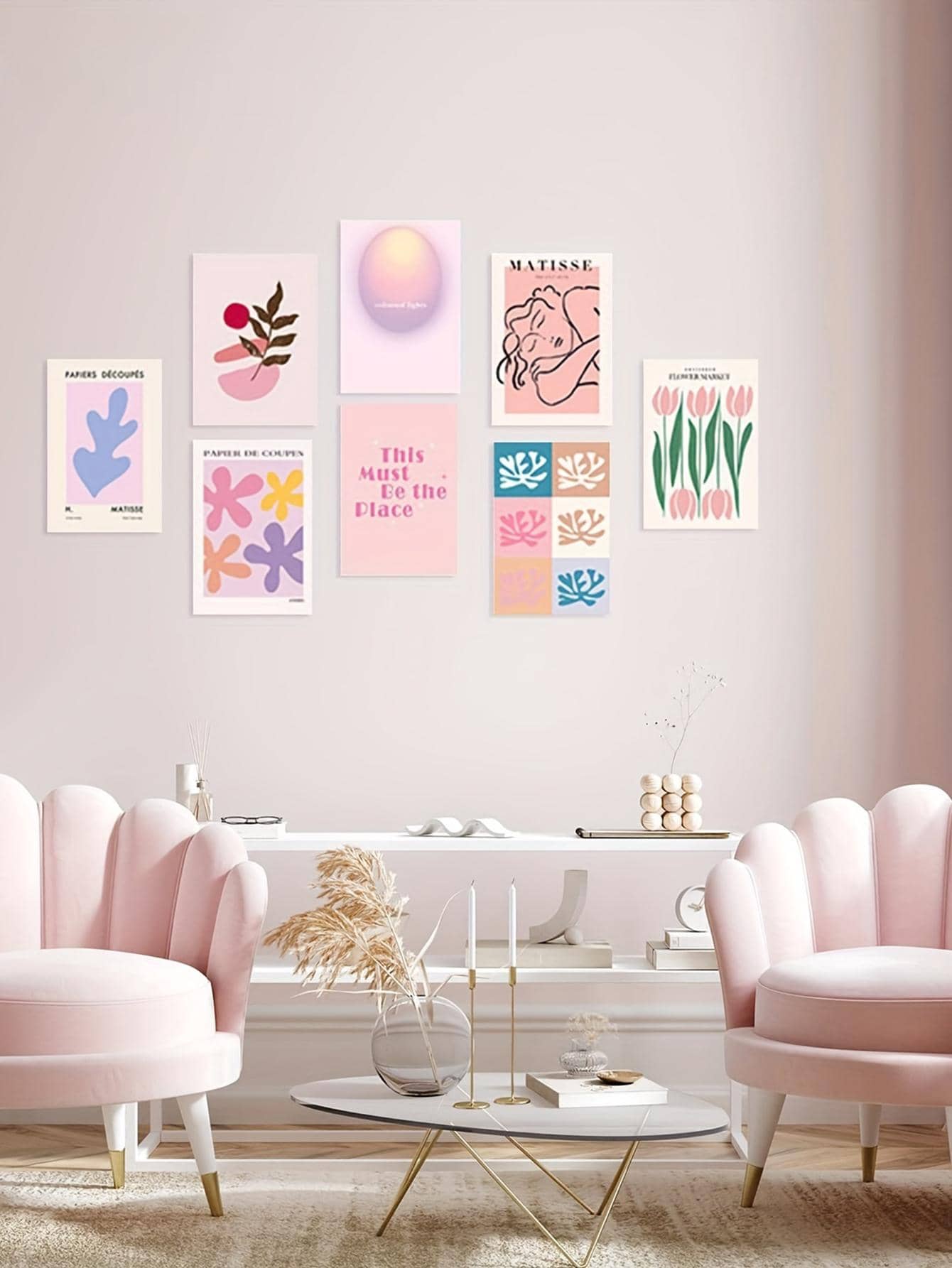 50pcs Danish Pastel Room Decor Aesthetic Wall Decor For Bedroom, Danish Pastel Wall Decoration ...