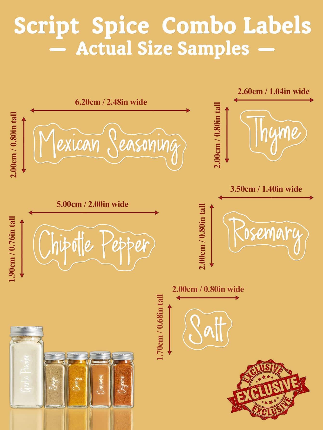 136pcs Spice Labels - Clear Spice Jar Labels Preprinted For Seasoning ...