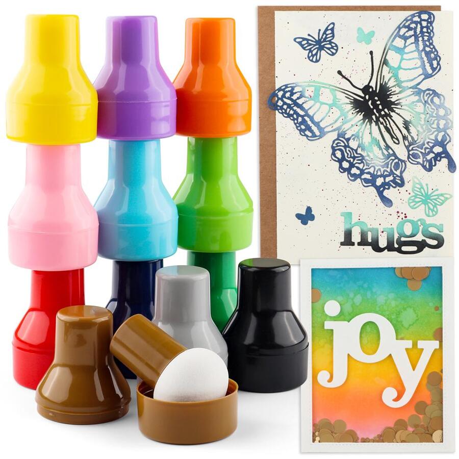 3ピース /パック黒 + ブラウン + グレー紙パウンサーインクスポンジインクアプリケーターと収納ケース | SHEIN JAPAN