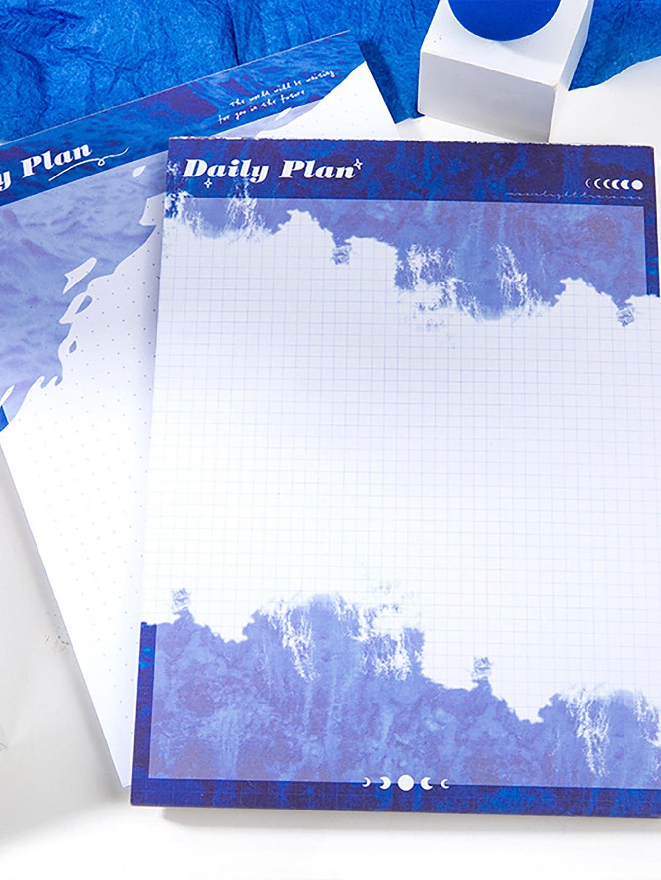 1pc Minimalistic Tear-Off Memo Pad From The Azure Odyssey Series, 50 ...