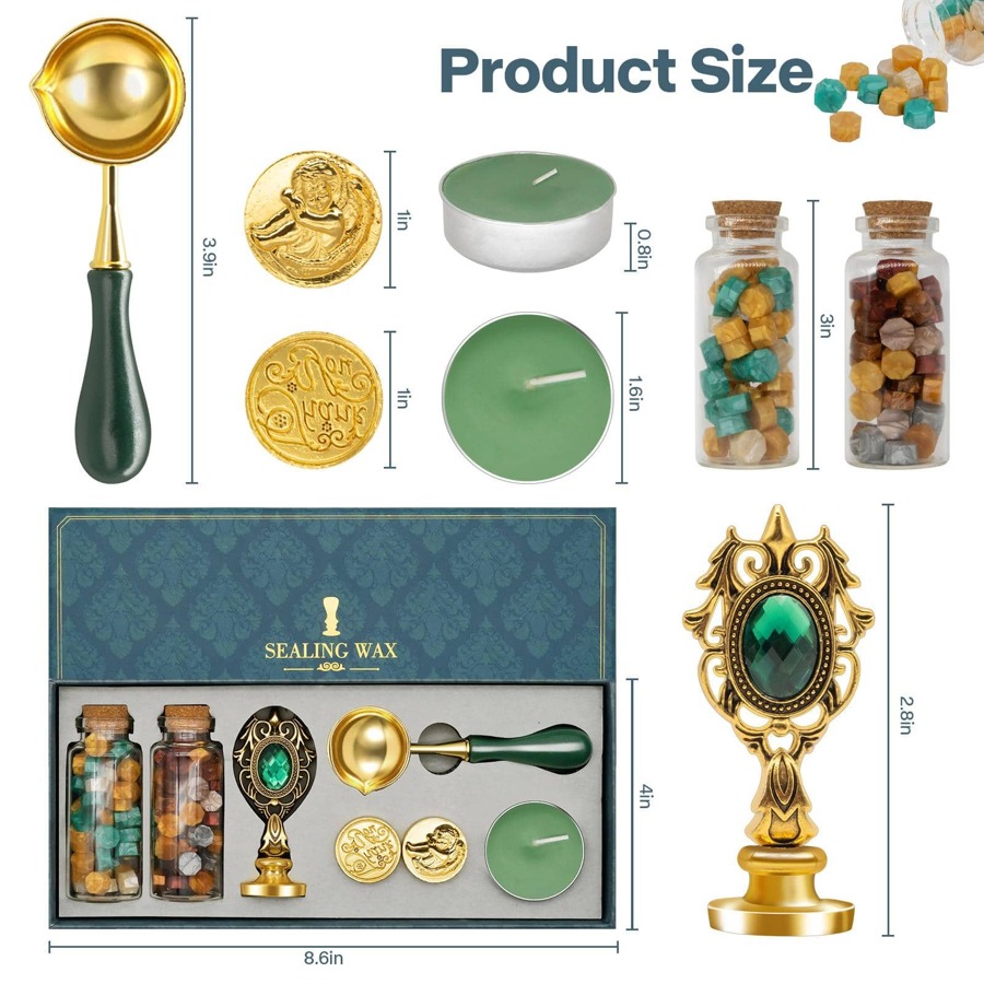 Wax Seal Stamp Kit With Gift Box, Vintage Wax Seal Stamp (Lucky Angel ...