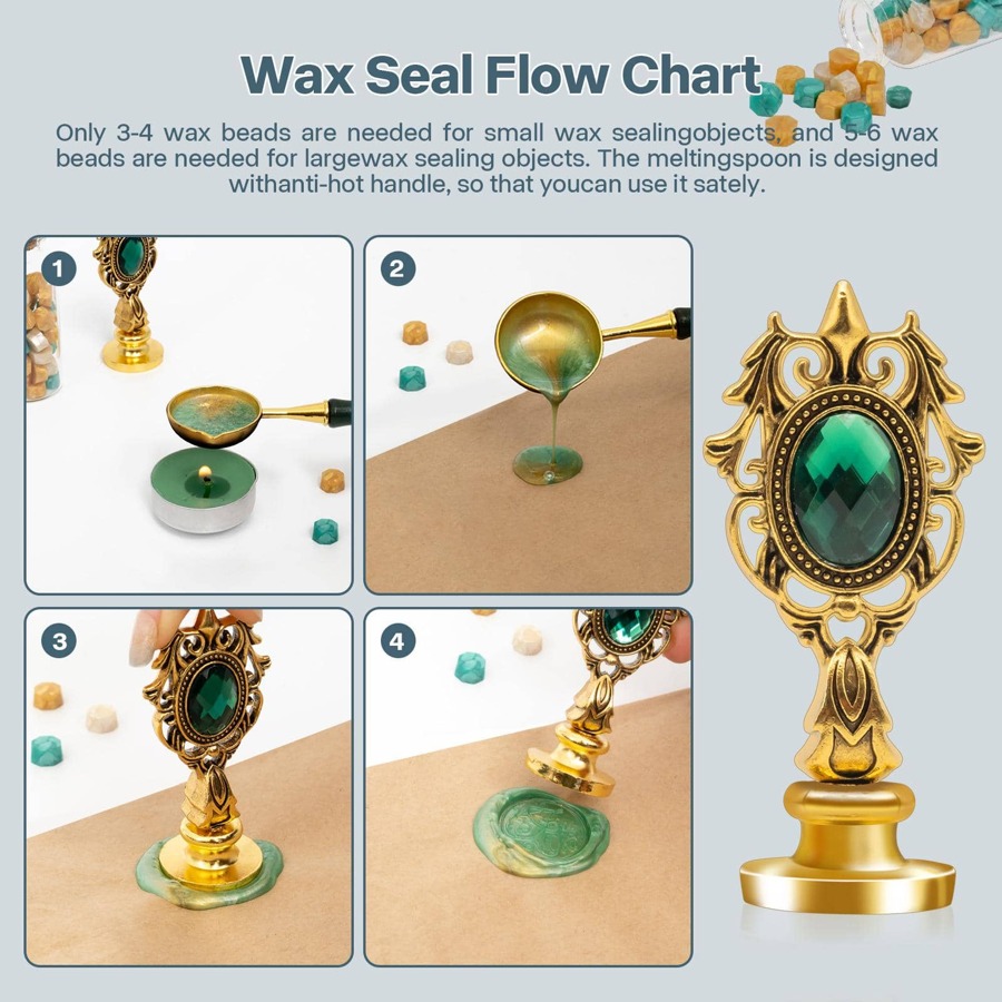 Wax Seal Stamp Kit With Gift Box, Vintage Wax Seal Stamp (Lucky Angel ...