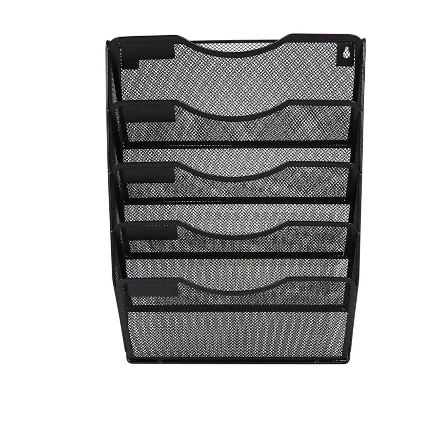 5 Pockets Mesh Wall File Holder Office Hanging File Folder Magazine ...