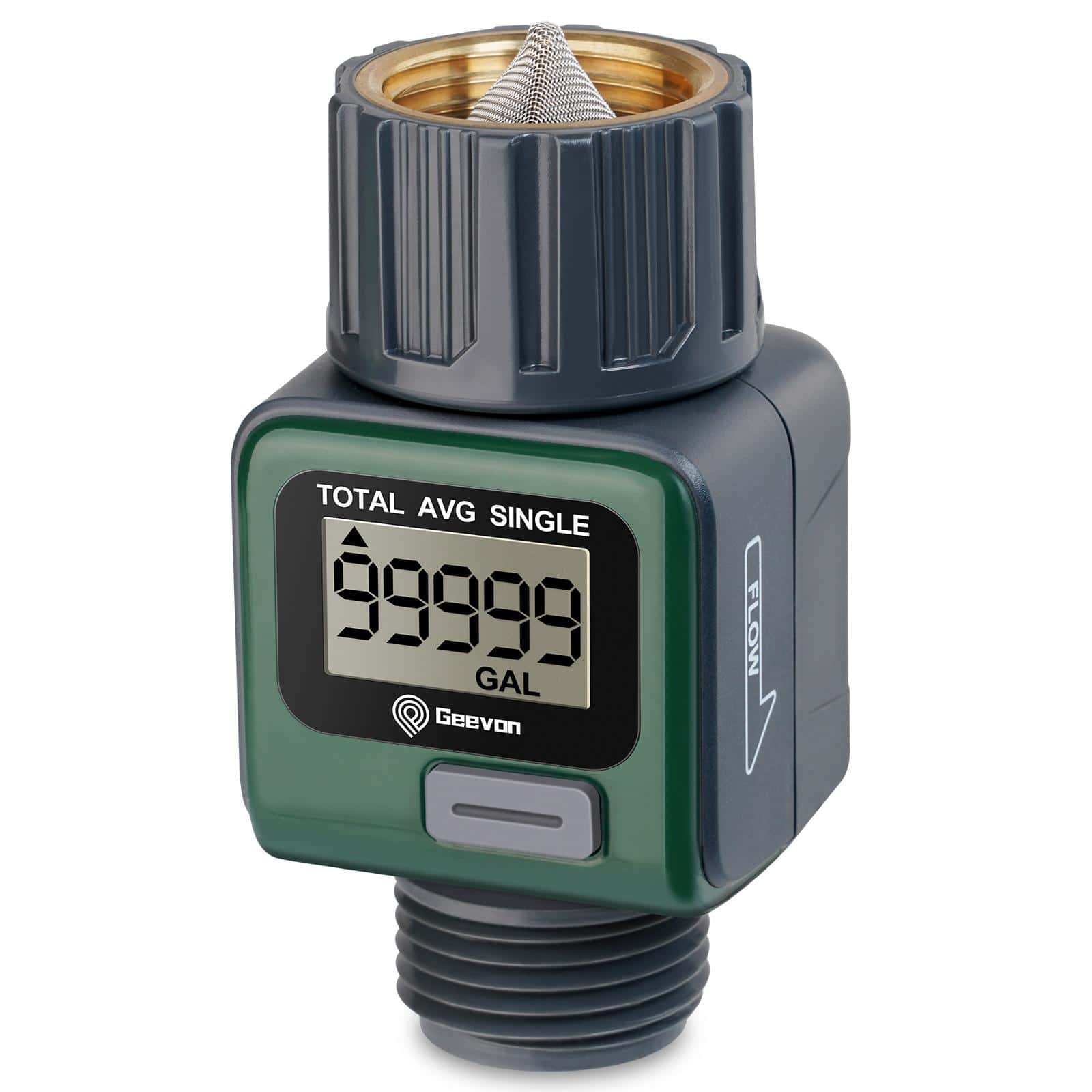 Geevon Water Flow Meter with Brass Inlet Metal Thread, High Accuracy ...