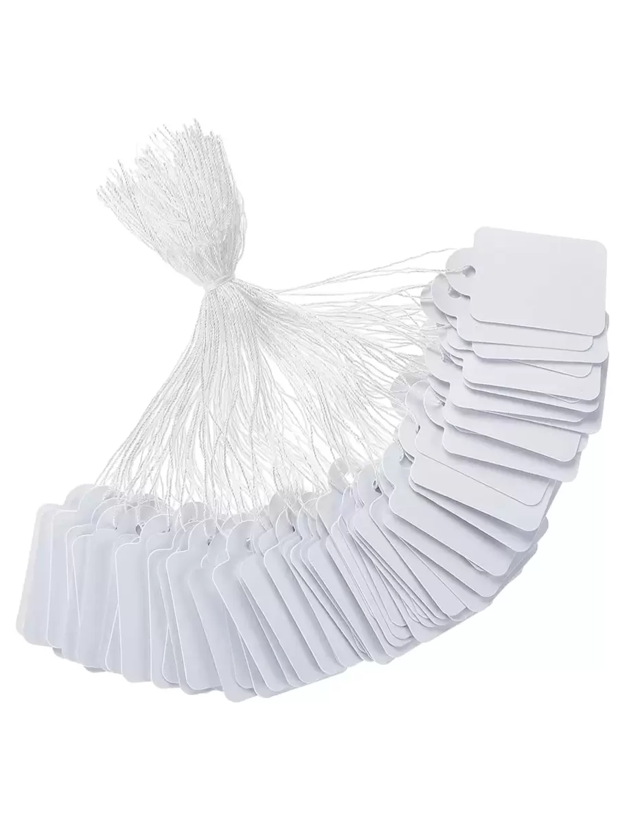 100pcs Price Tag With String Attached White Marking Tag Gift Tag With ...