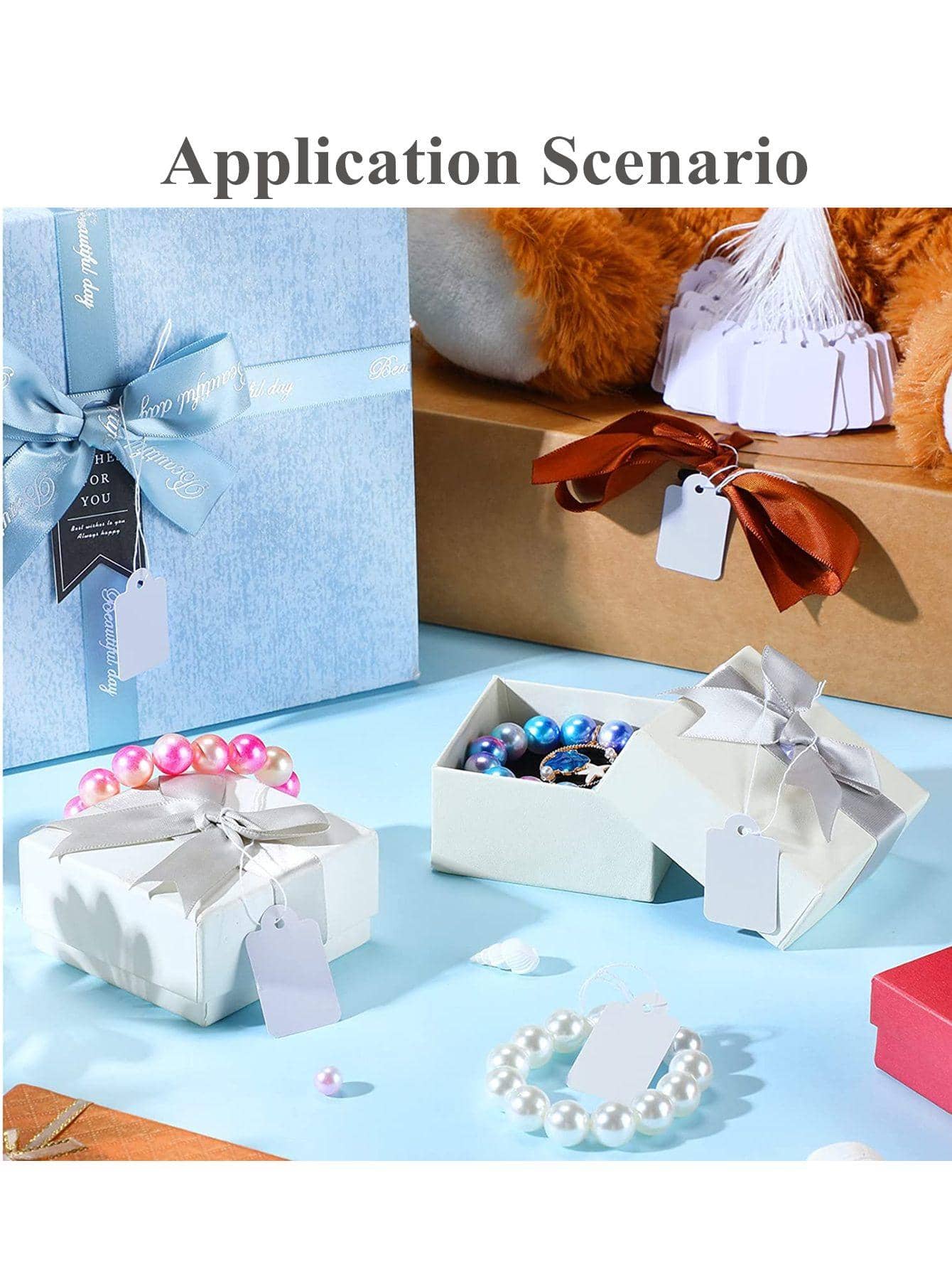 100pcs Price Tag With String Attached White Marking Tag Gift Tag With ...