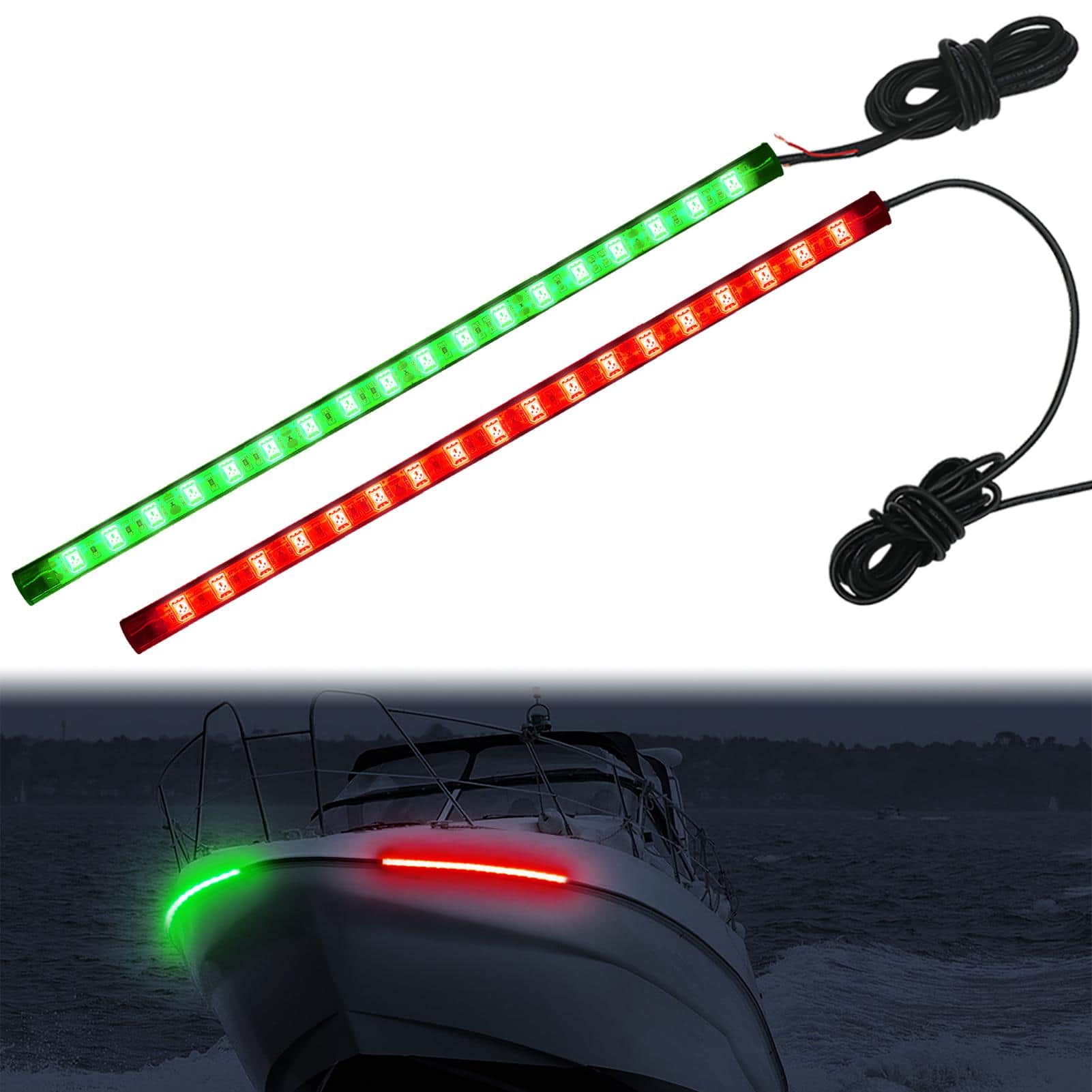 12 Inch LED Boat Bow Navigation Light Kits for Marine Boat Vessel ...