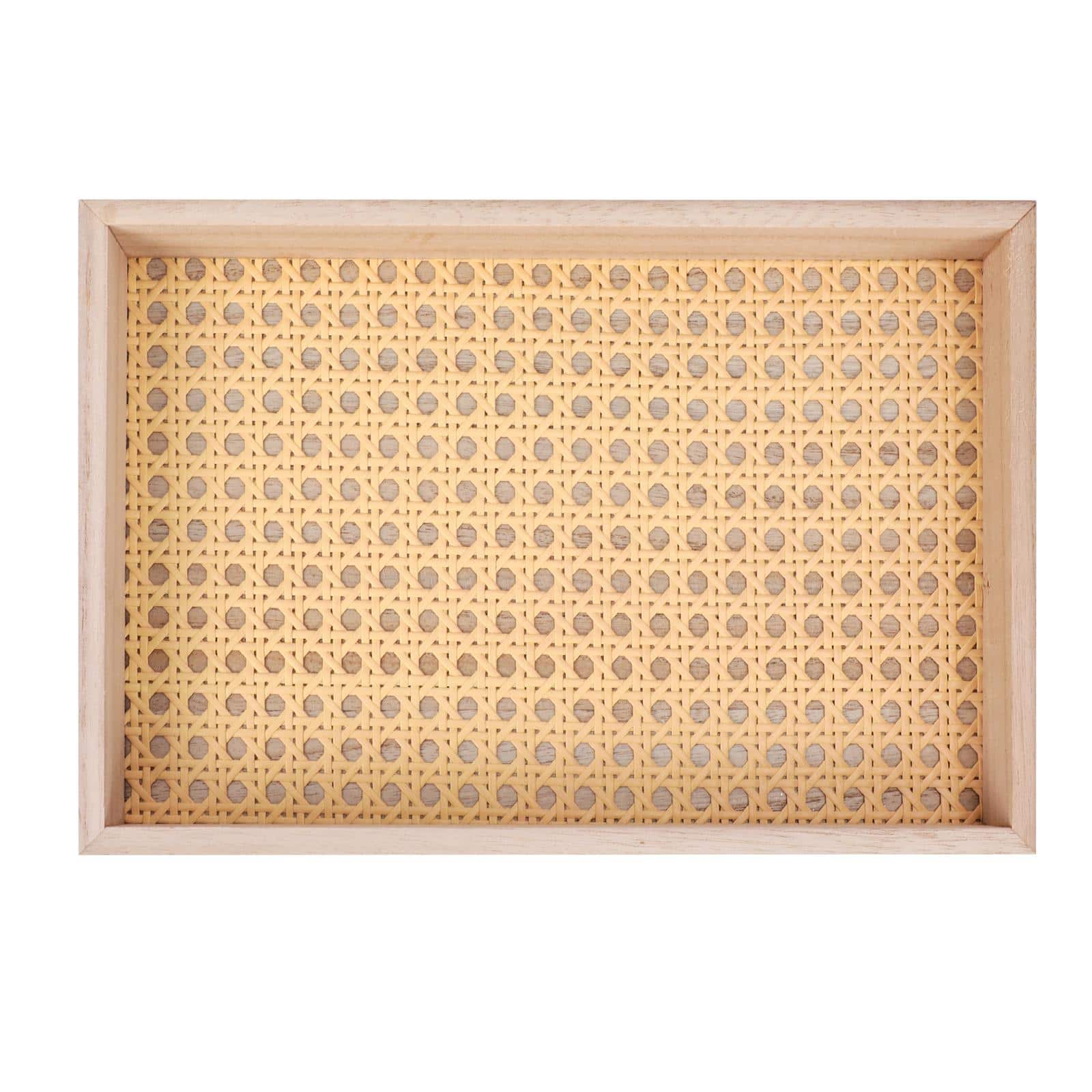 1pc Rectangle Premium Rattan hometray,Basket Serving Tray, Rattan Food ...